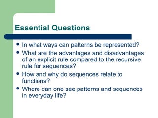 Patterns and Sequences Assessment Photo Album | PPT