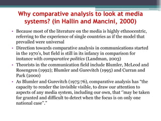 Comparing Media Systems and Political Communications | PPT
