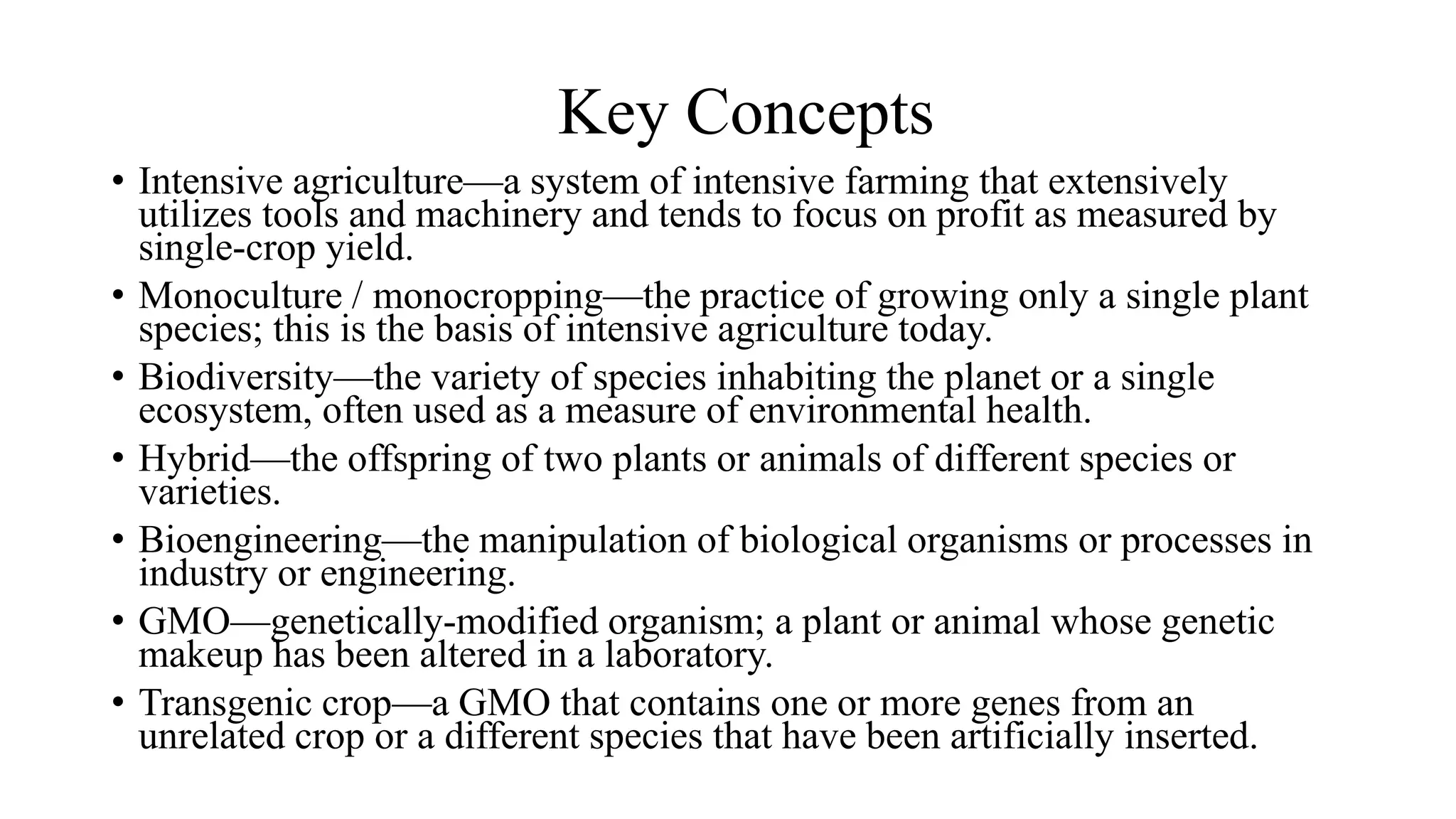 Slides: Plant Agriculture and GMOs | PPTX