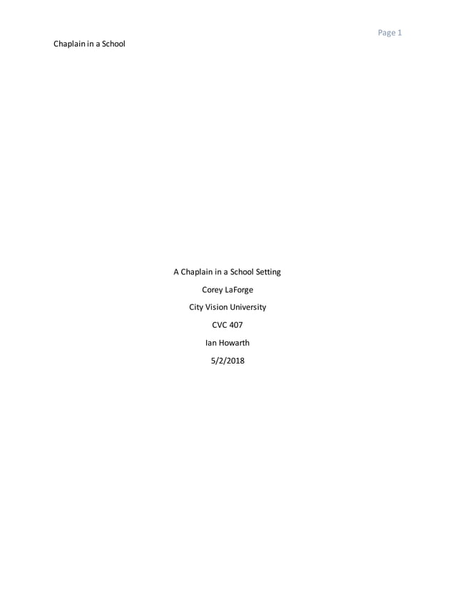 Wk8_ex1_Corey LaForge final project (introduction to chaplaincy) | PDF