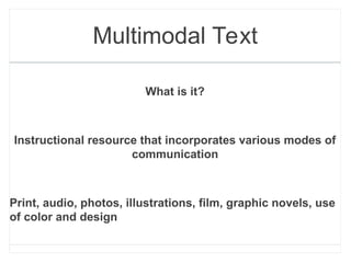 Wk 7 Understanding visual literacy, multimodality and multimodal texts.ppt