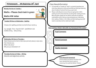 Wk beginning 29th april homework | PPT