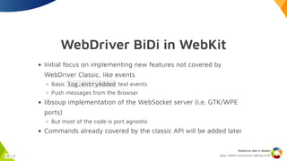 WebDriver BiDi in WebKit | PPT