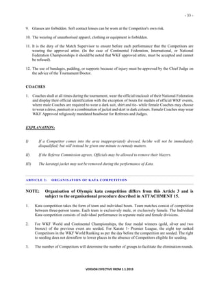 Kata and Kumite Competition Rules for 2019 | PDF
