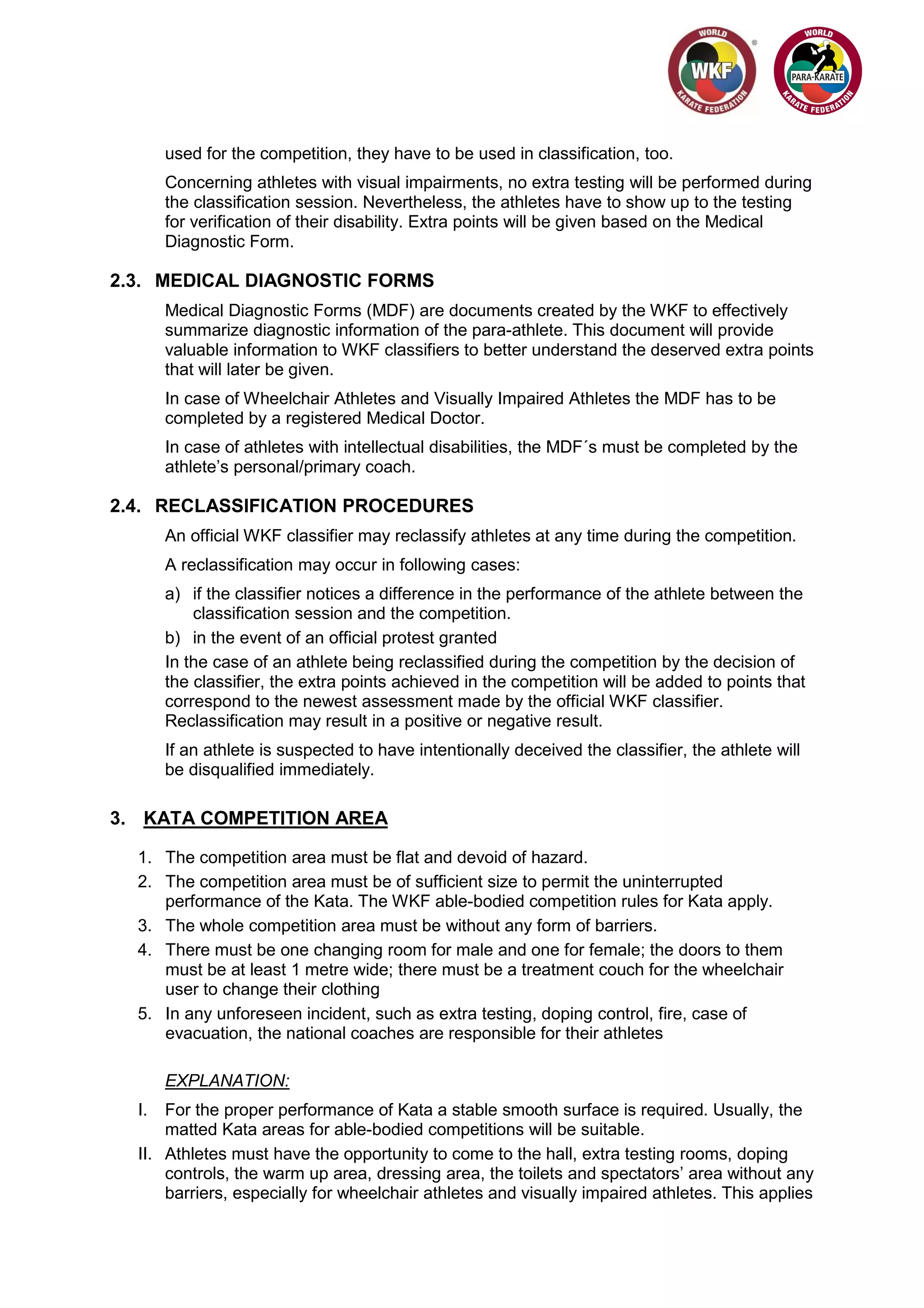WORLD KARATE FEDERATION PARA-KARATE KATA COMPETITION RULES EFFECTIVE ...