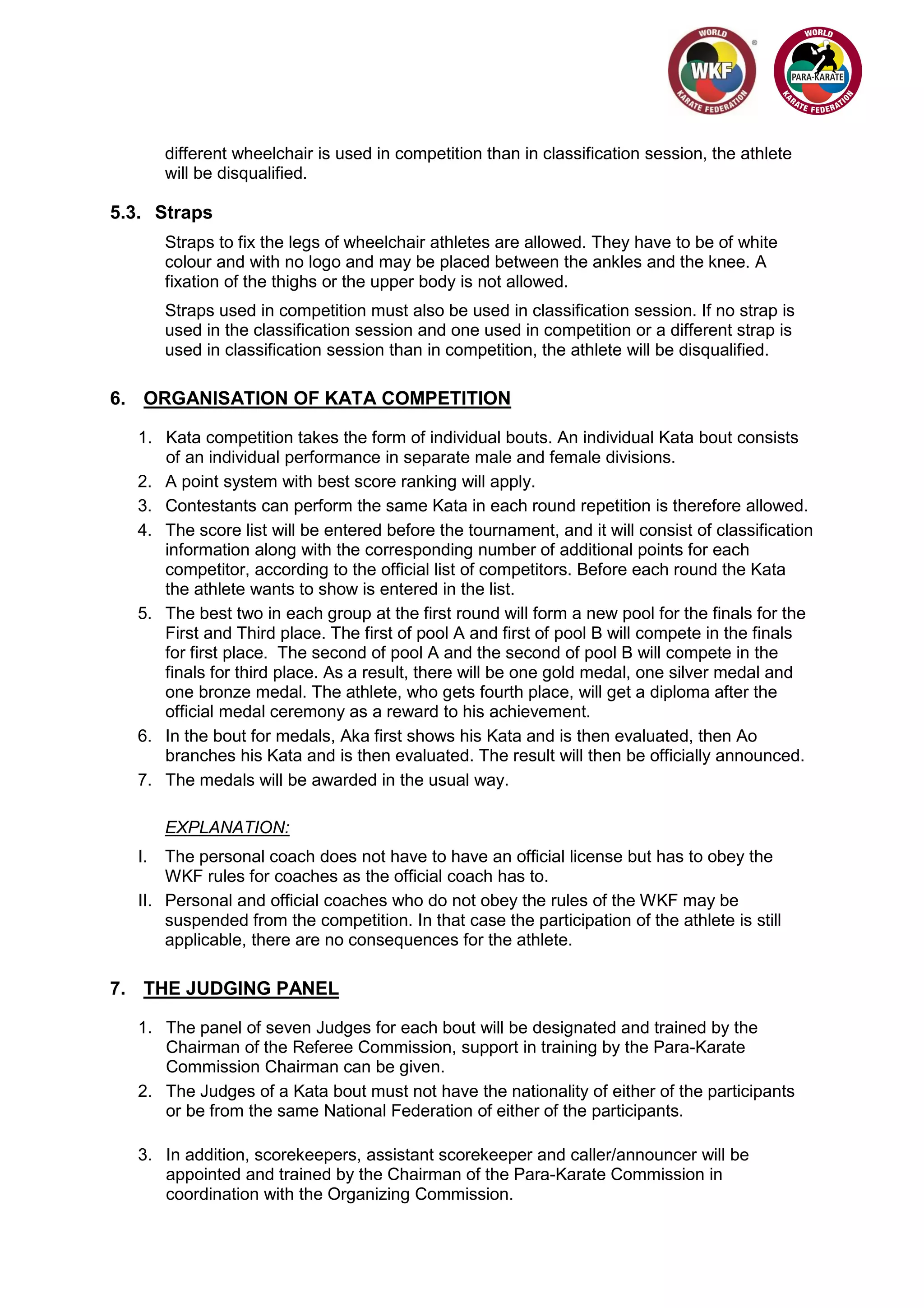 WORLD KARATE FEDERATION PARA-KARATE KATA COMPETITION RULES EFFECTIVE ...