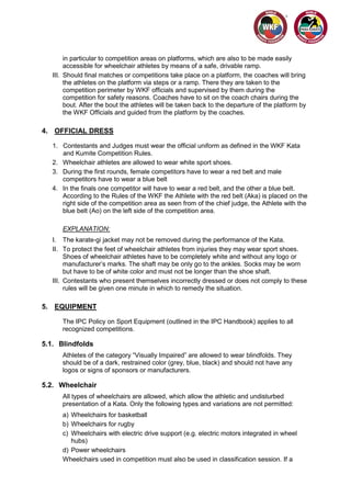 WORLD KARATE FEDERATION PARA-KARATE KATA COMPETITION RULES EFFECTIVE ...