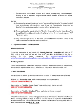 Wkf coach program umag_2018 | PDF