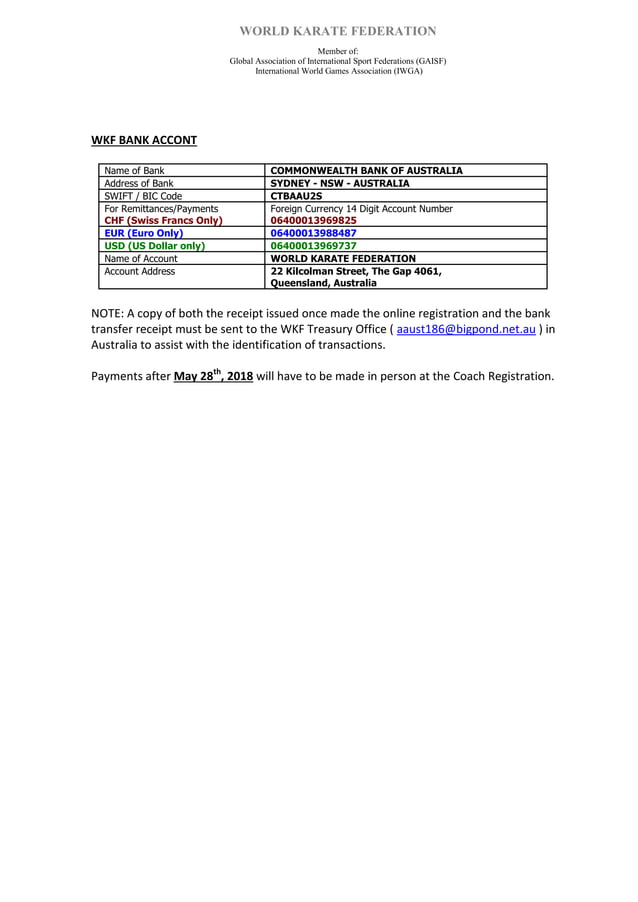 Wkf coach program umag_2018 | PDF