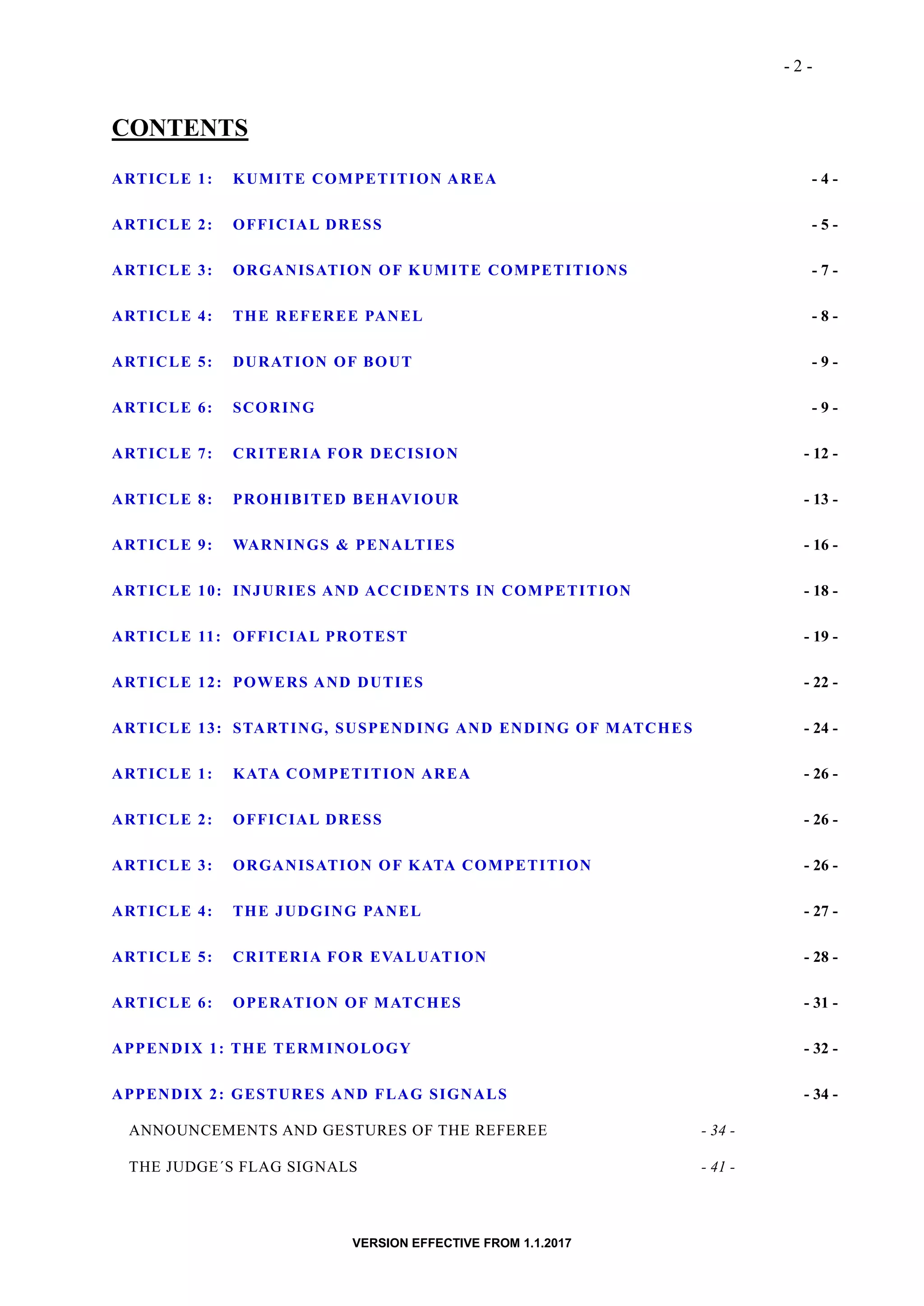 WKF competition rules 2017 english | PDF