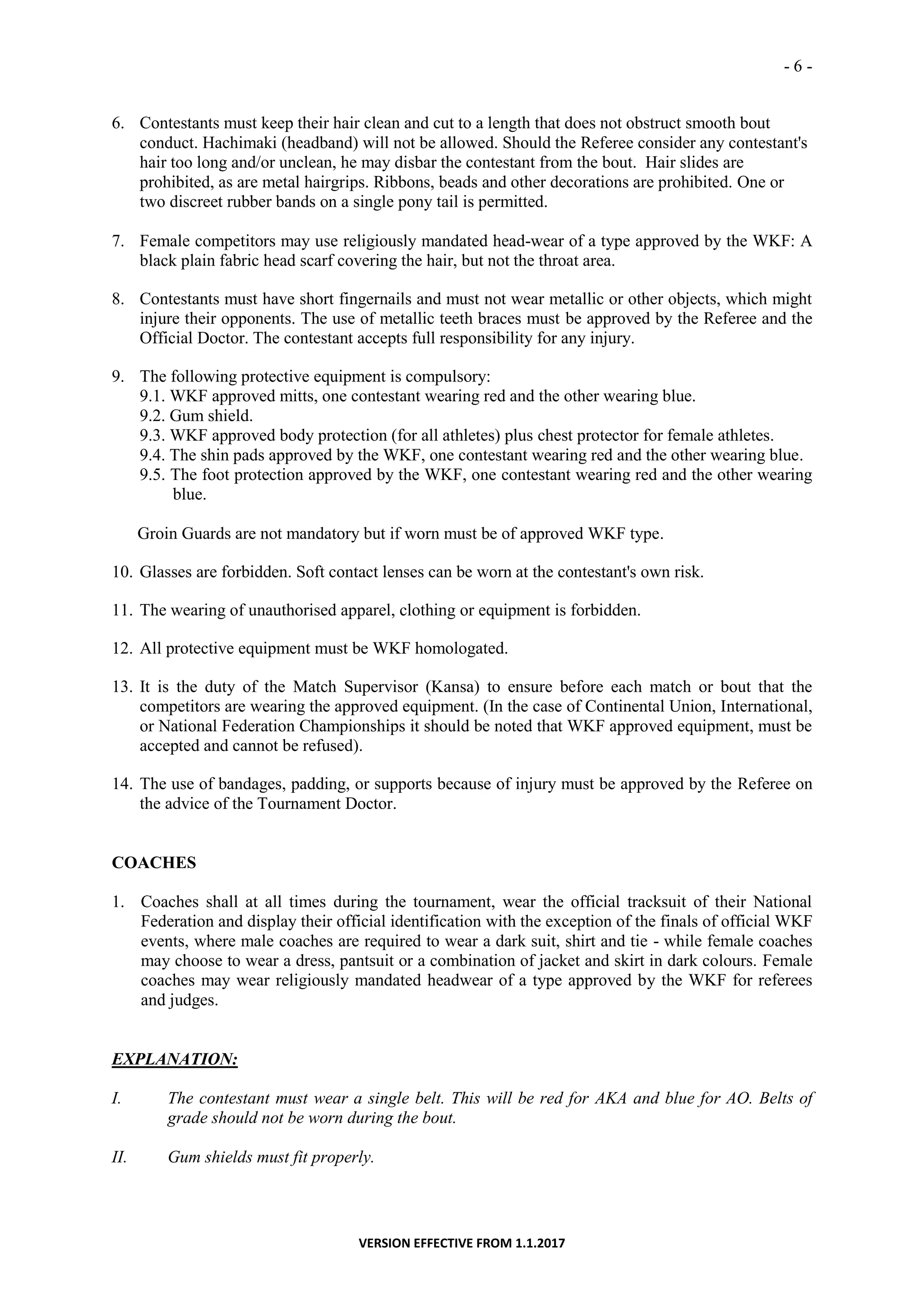WKF competition rules 2017 english | PDF