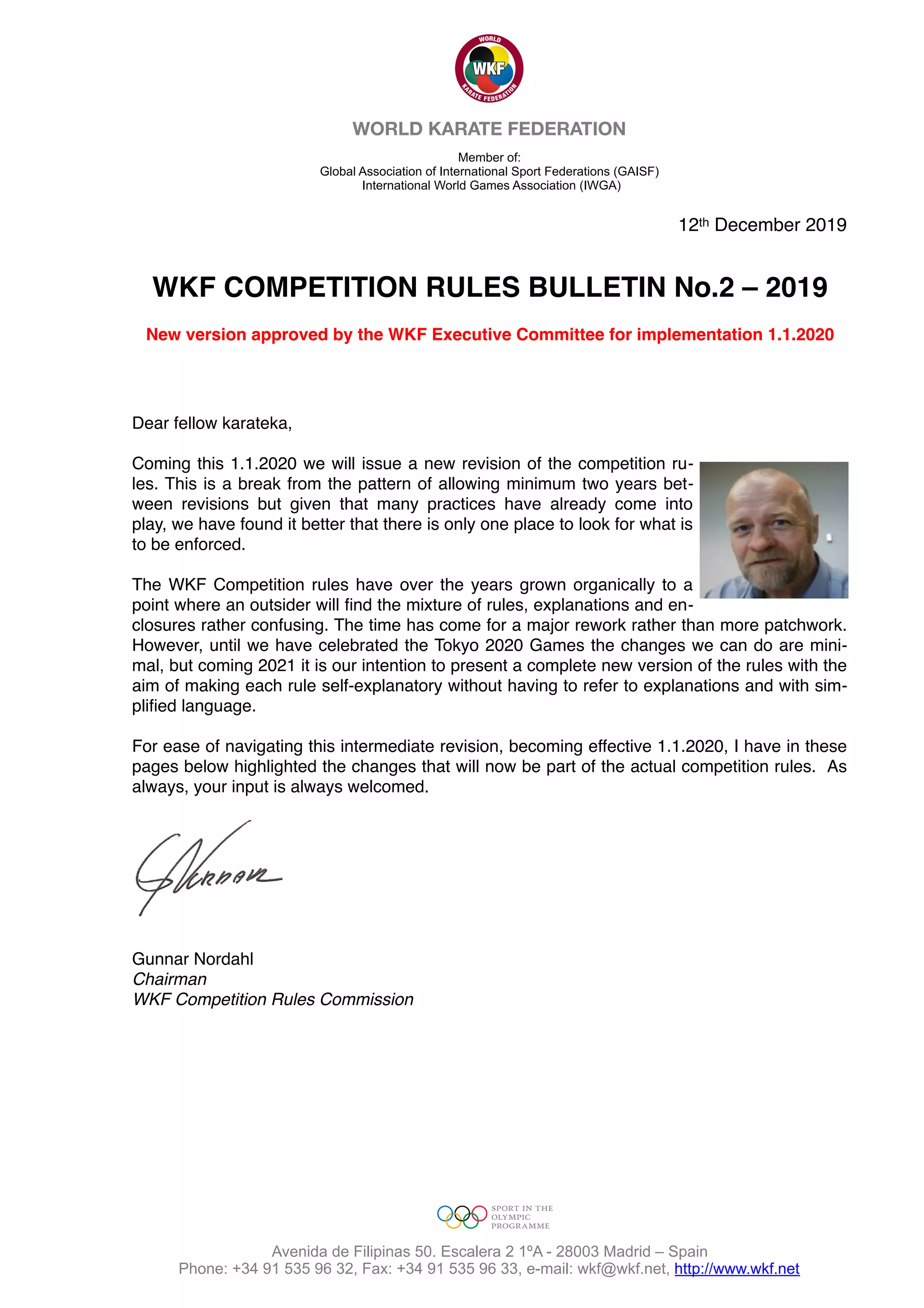 Wkf crc bulletin no.2 2020 wkf competition rules en | PDF