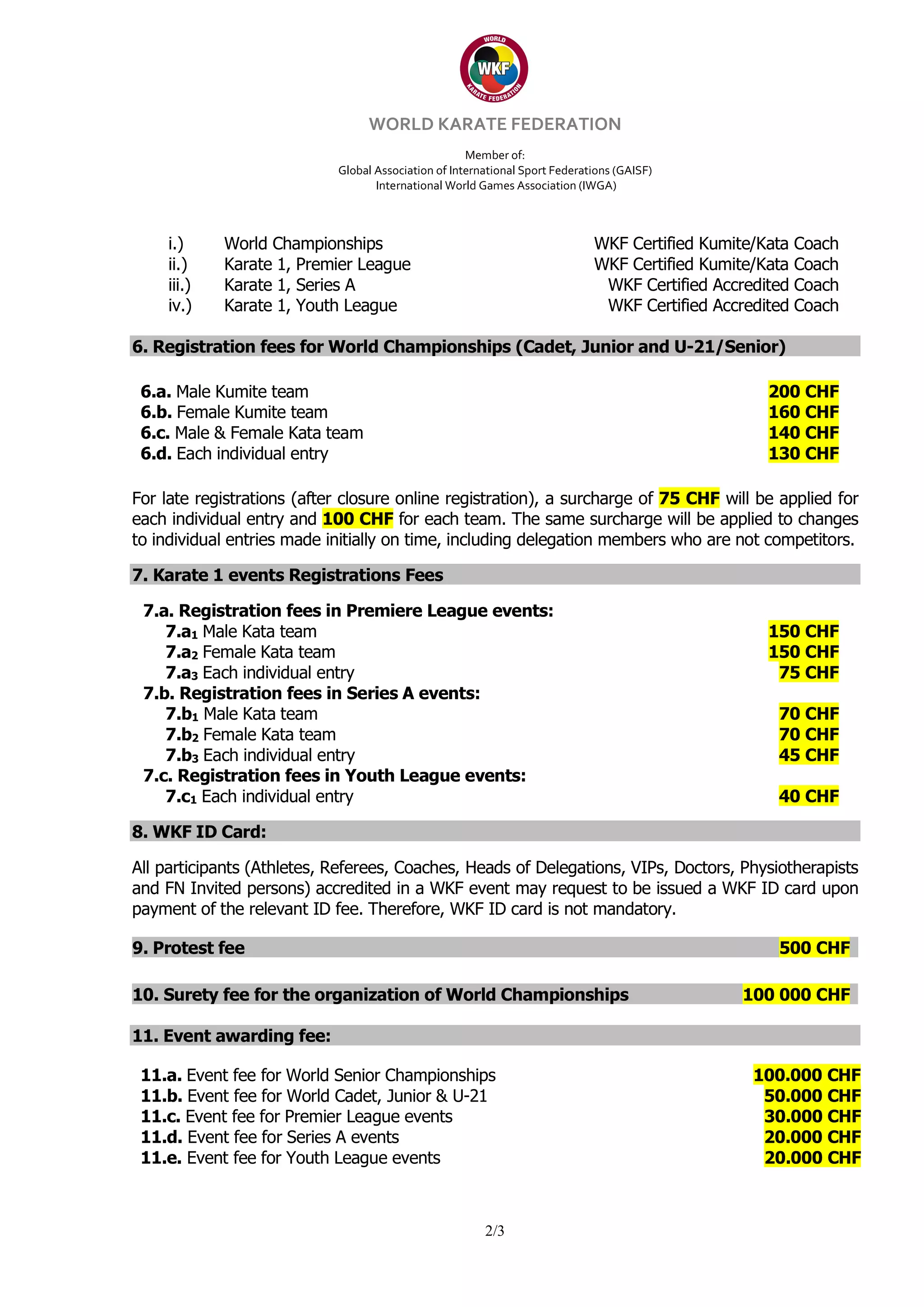 Wkf fees and_conditions_2021_eng | PDF