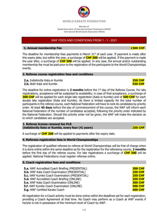 Wkf fees and_conditions_2021_eng | PDF | Currencies | Economy