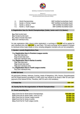 Wkf fees and_conditions_2021_eng | PDF | Currencies | Economy