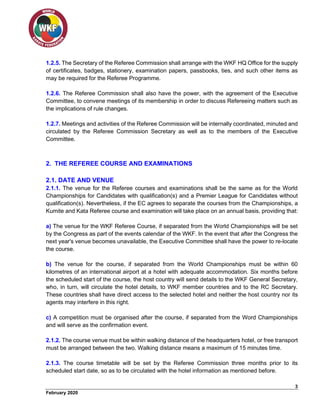 WKF REFEREE COMMISSION WORKING RULES February 2020 | PDF