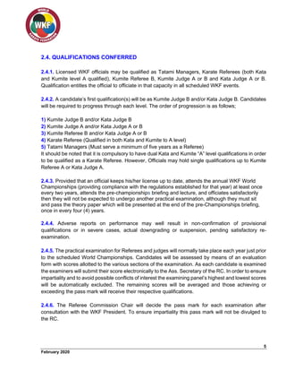 WKF REFEREE COMMISSION WORKING RULES February 2020 | PDF
