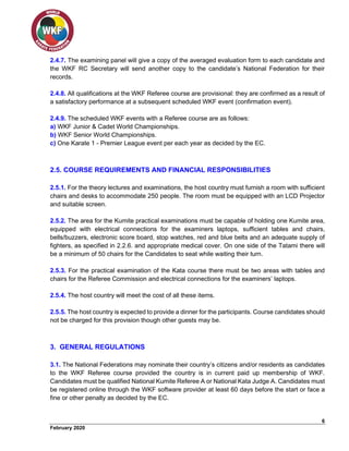 WKF REFEREE COMMISSION WORKING RULES February 2020 | PDF