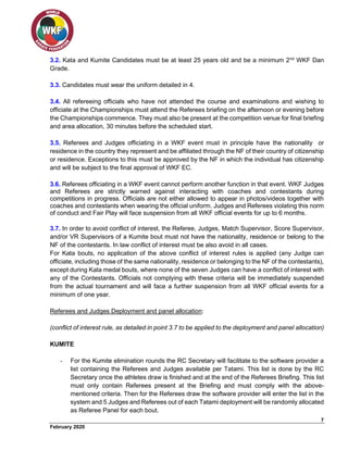 WKF REFEREE COMMISSION WORKING RULES February 2020 | PDF