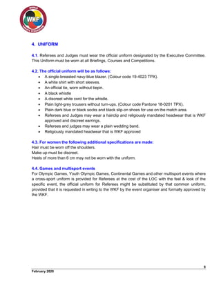 WKF REFEREE COMMISSION WORKING RULES February 2020 | PDF