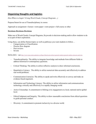 Transdisciplinary Learning (Handout) | PDF