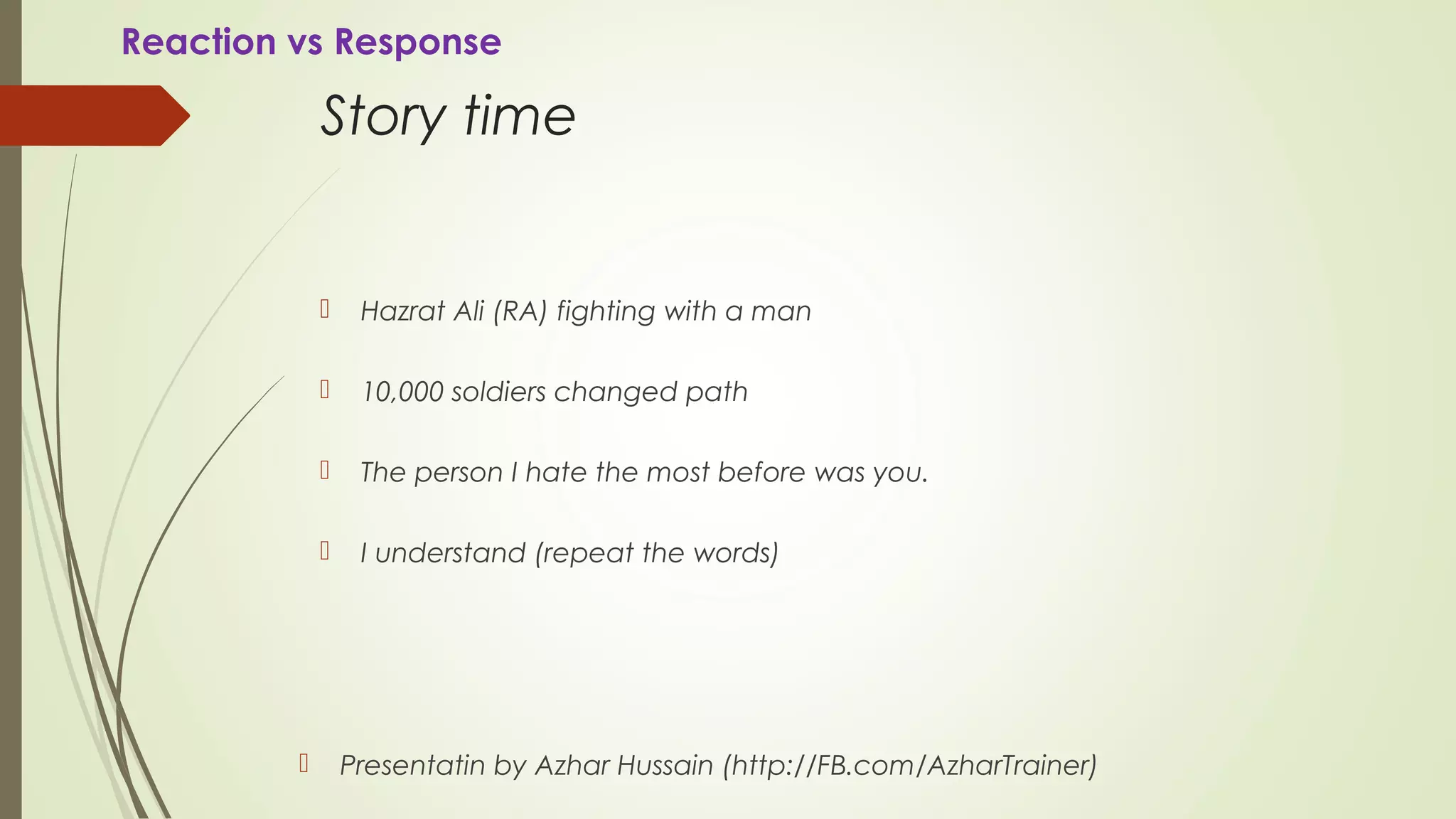 Presentation on Reaction vs Respond | PPS