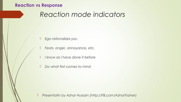 Presentation on Reaction vs Respond | PPS