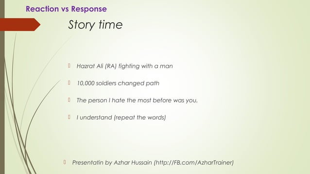 Presentation on Reaction vs Respond | PPS