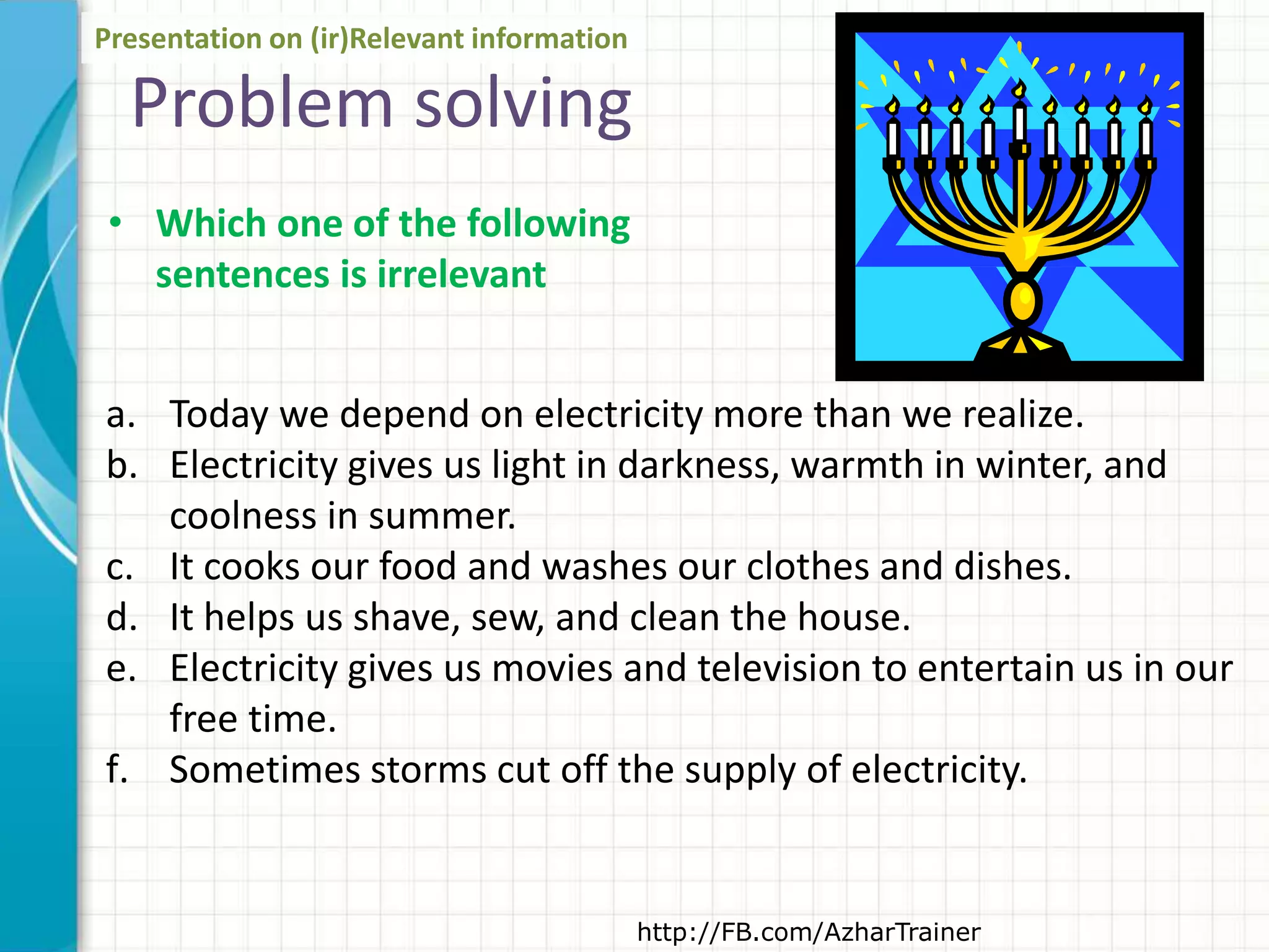 Relevant and Irrelevant Information | PPTX