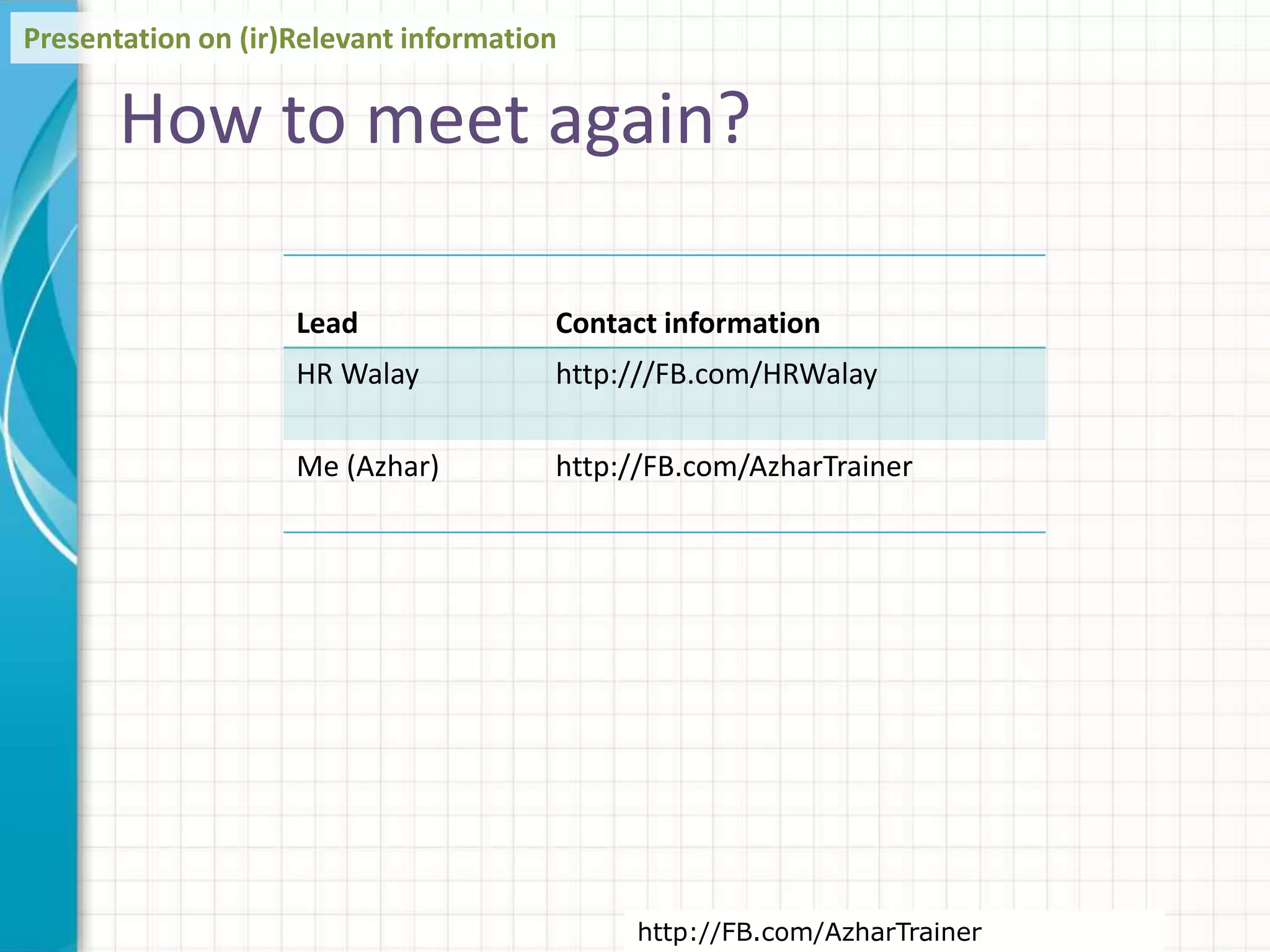 Relevant and Irrelevant Information | PPTX