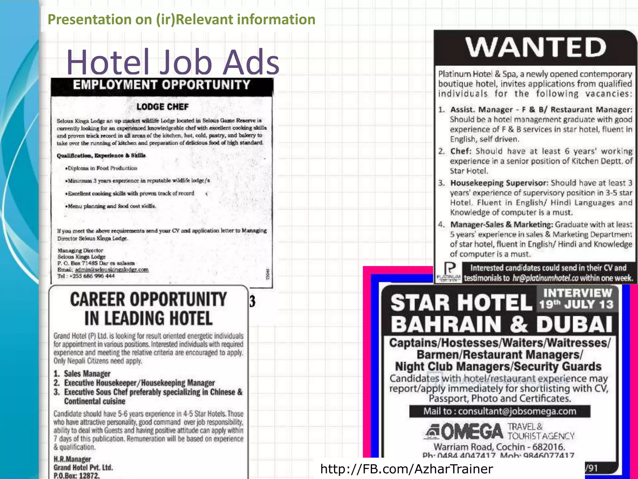 Relevant and Irrelevant Information | PPTX