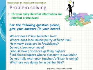 Relevant and Irrelevant Information | PPTX