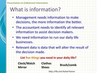 Relevant and Irrelevant Information | PPTX