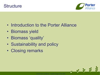 Biofuels and Biomaterial Research in the Porter Alliance | PPT