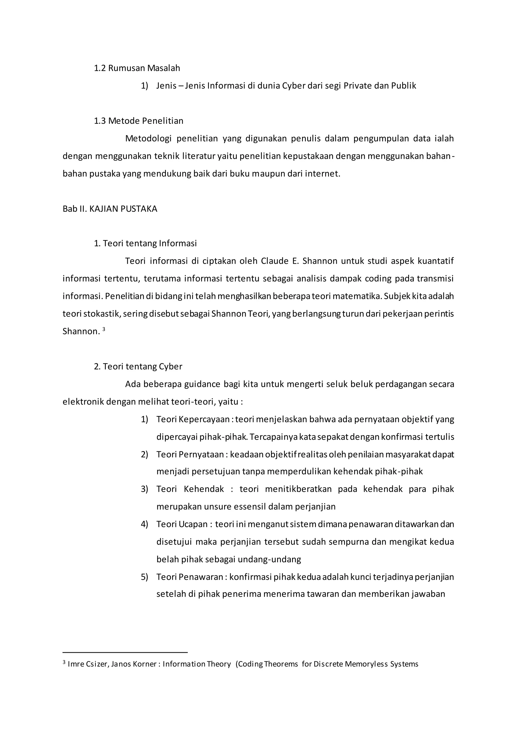 Jenis jenis informasi dunia cyber (oni) | PDF