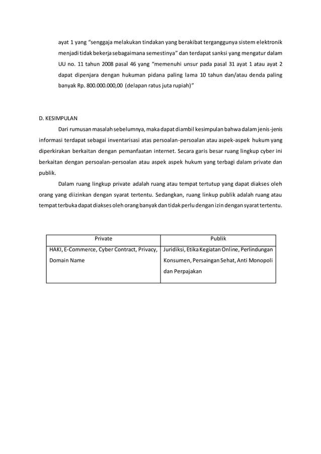 Jenis jenis informasi dunia cyber (oni) | PDF