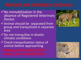 Restrain and Immobilization of wildlife | PPTX
