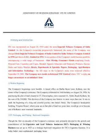 Itc company limted | DOCX