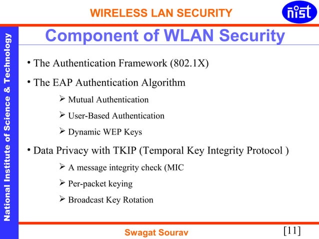 Wlan security | PPT | Computer Networking | Computing