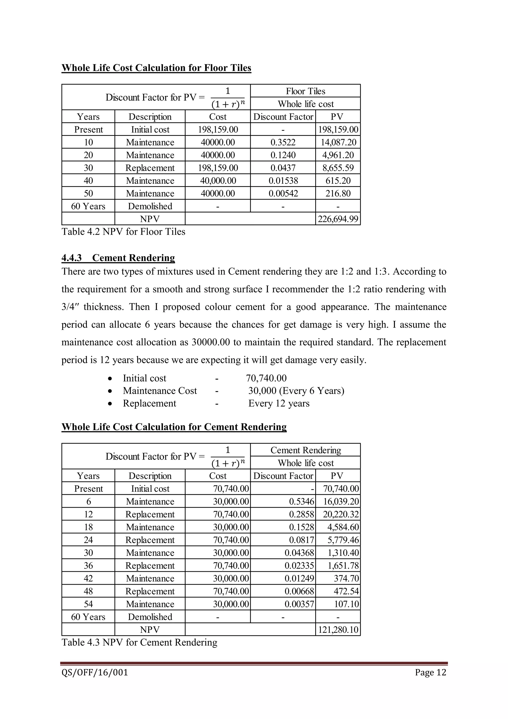 Whole Life Cycle Cost | PDF