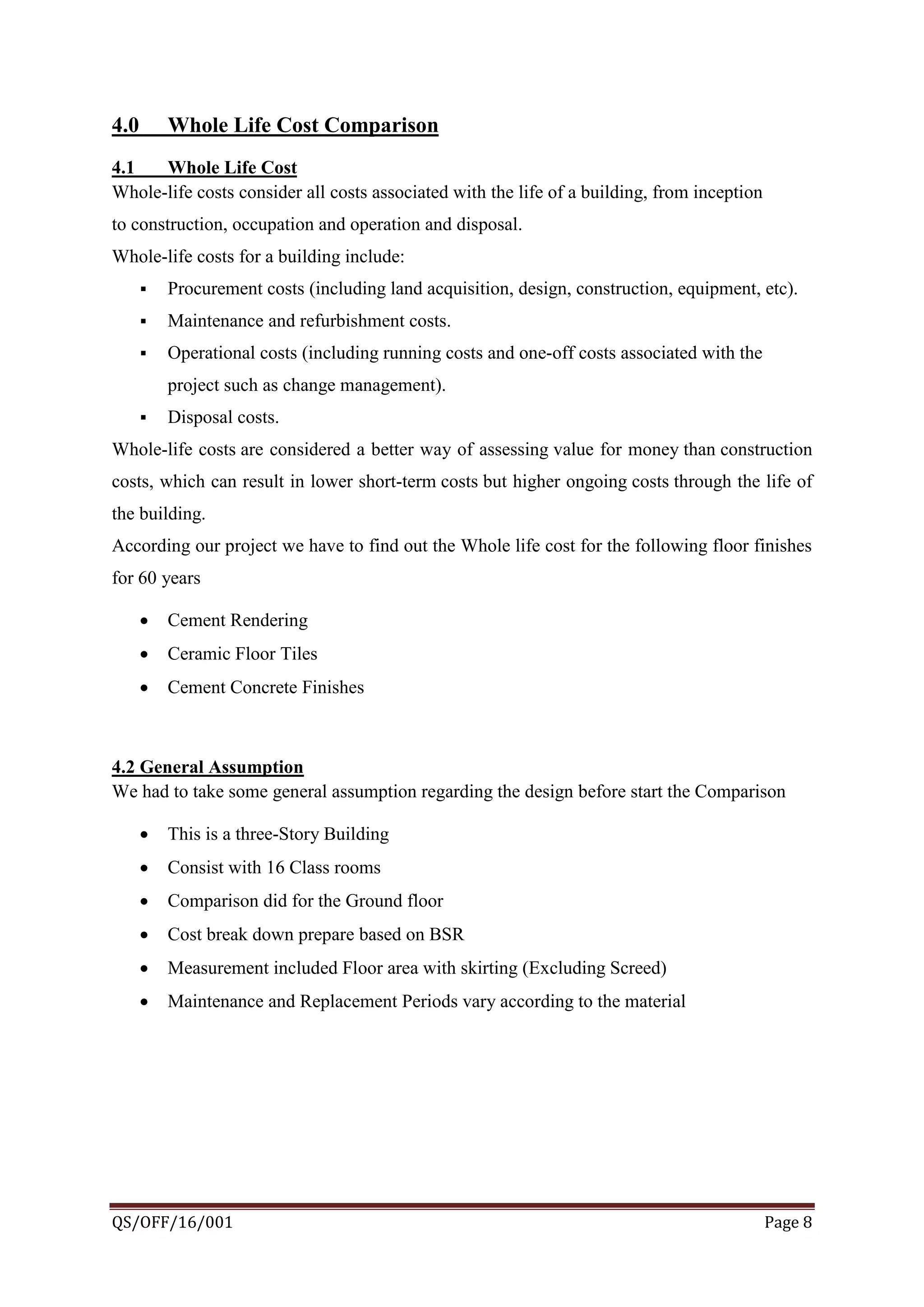 Whole Life Cycle Cost | PDF