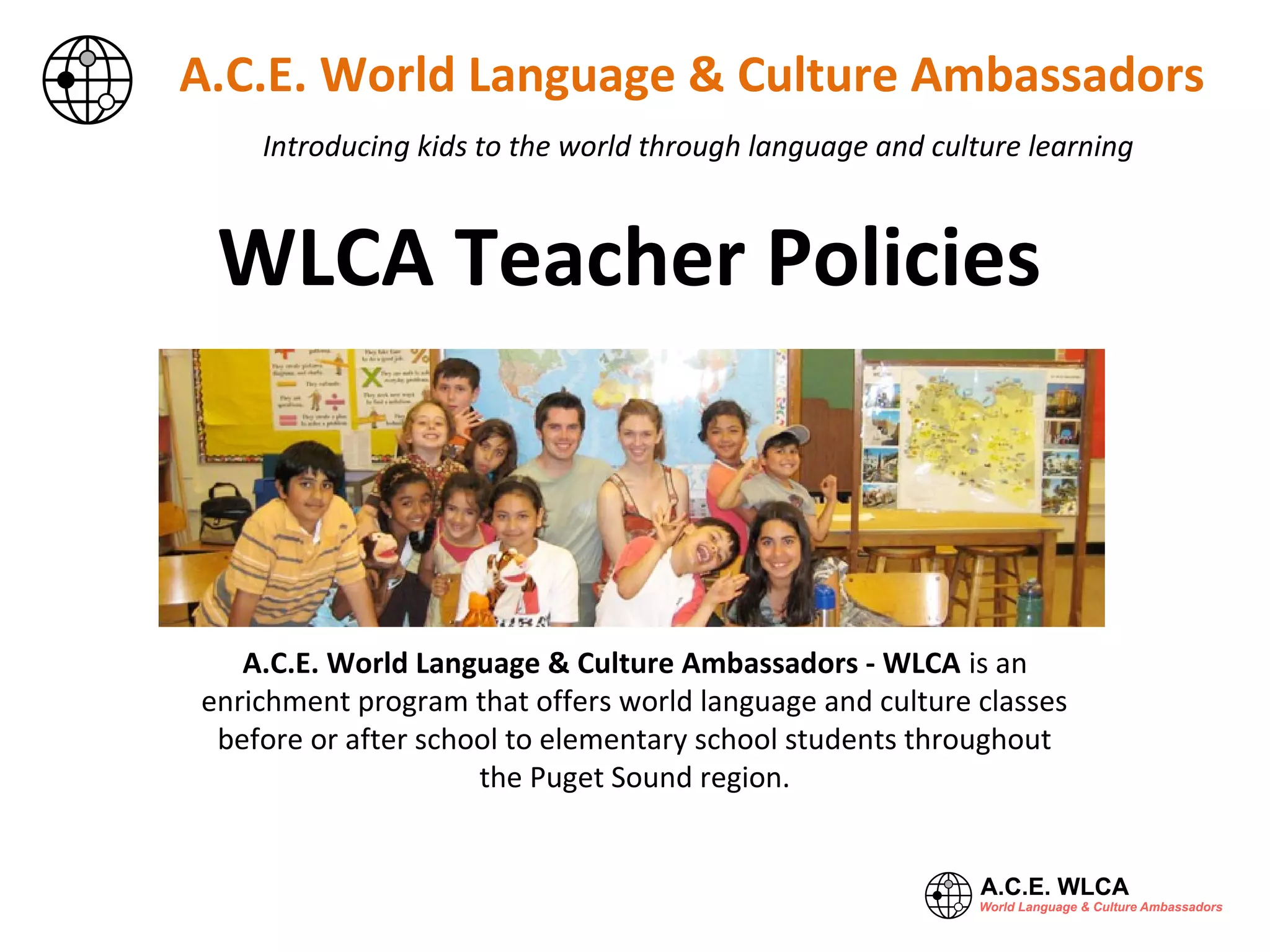 A.C.E. WLCA Teacher Policies | PPT