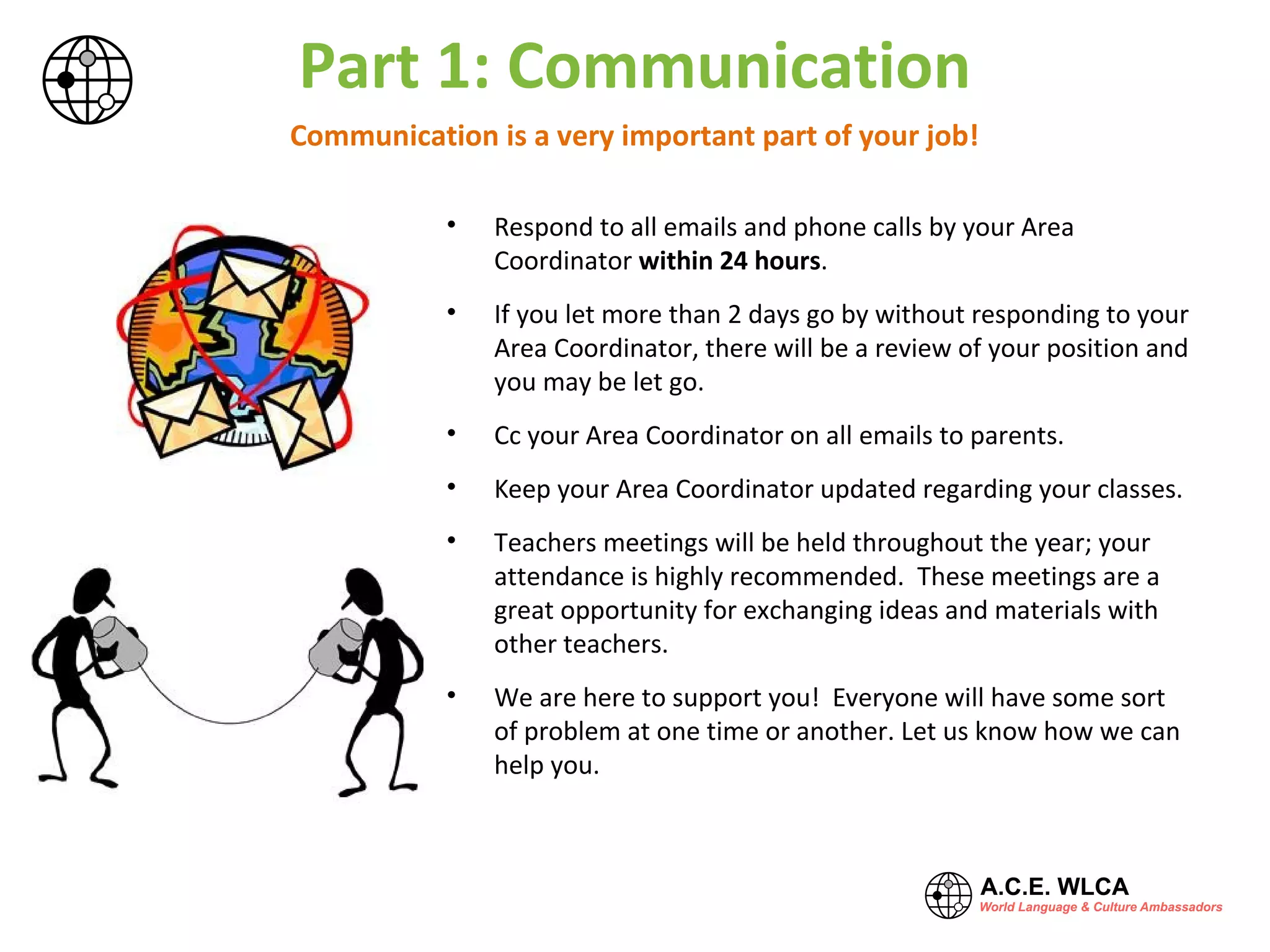 A.C.E. WLCA Teacher Policies | PPT