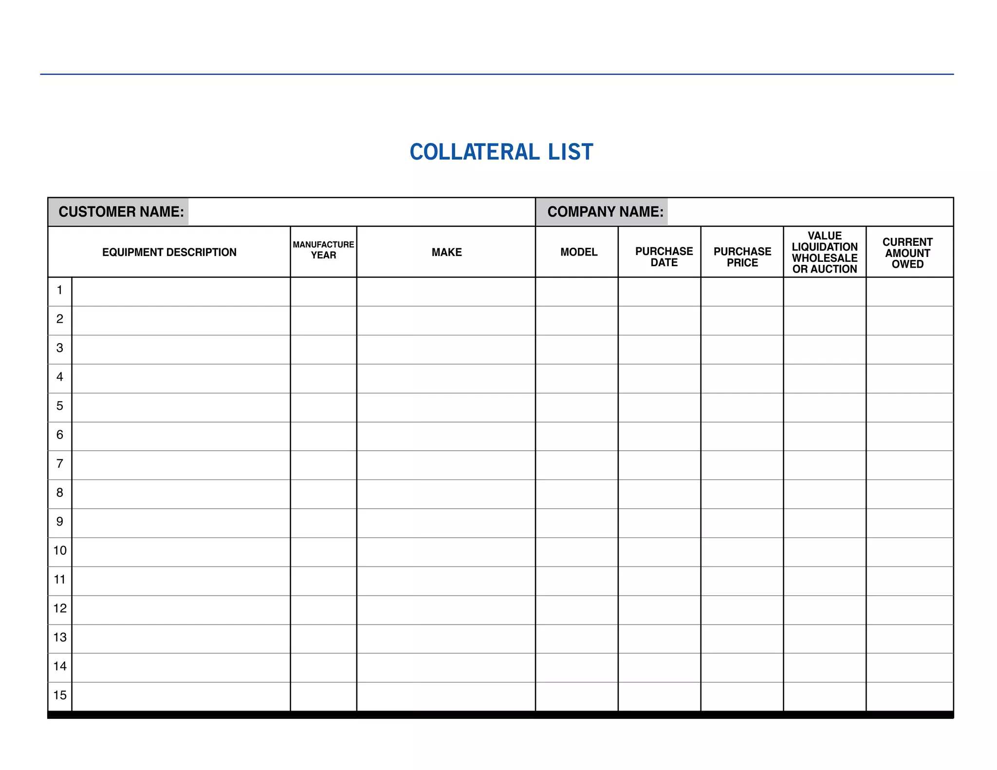 Wl Collateral List | PDF