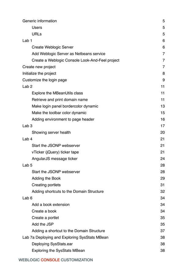 Weblogic Console Customization labs | PDF | Web Development | Internet