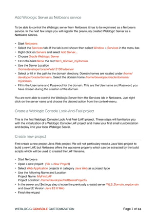Weblogic Console Customization labs | PDF | Web Development | Internet