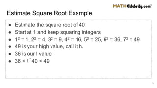 Estimate Square Root Calculator | PPTX