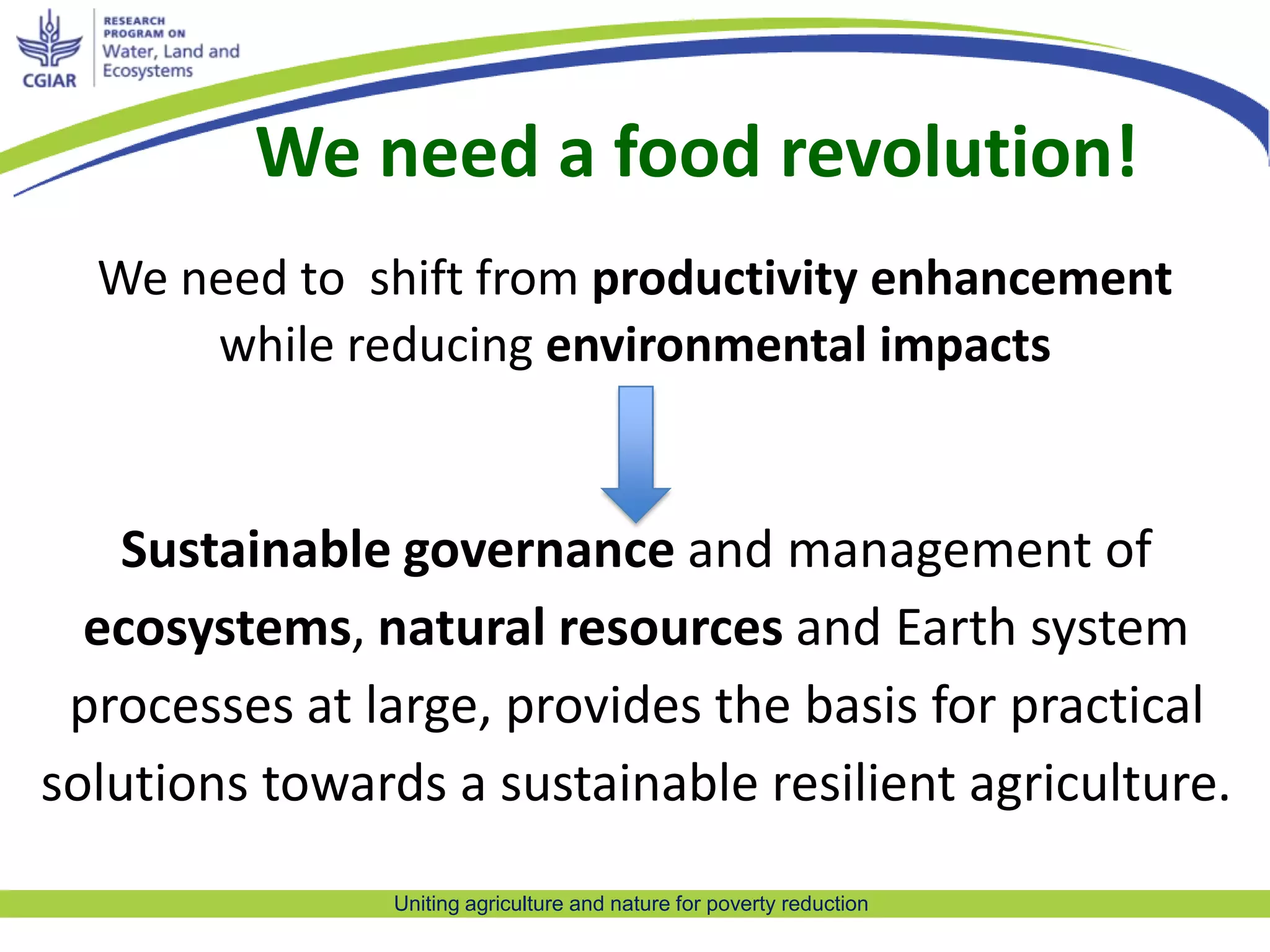 Building a better future: Sustainable (and Resilient) intensification ...