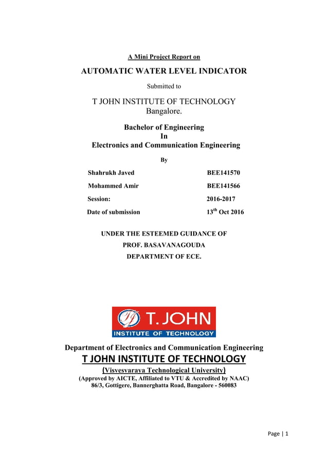 WATER LEVEL INDICATOR | PDF | Technology & Computing