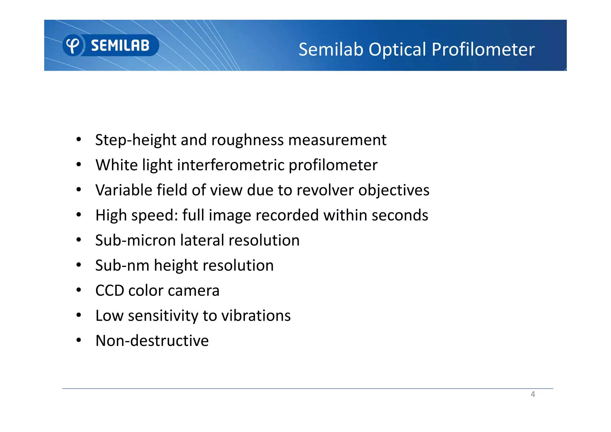 White Light Interferometry 3D Surface Profiler | PDF